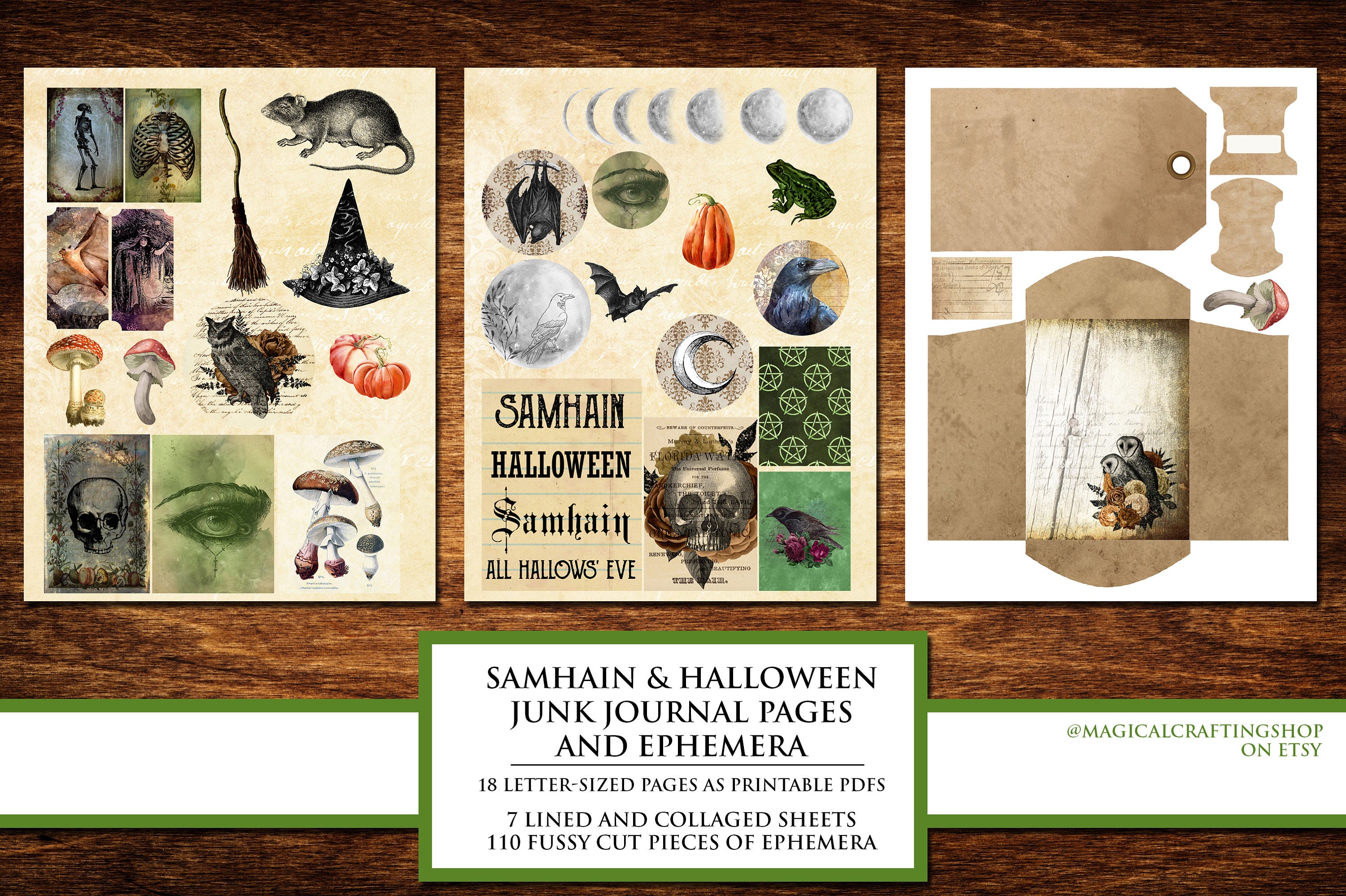 Samhain Halloween Ephemera, Gothic Scrapbook Kit (digital Download) - Etsy