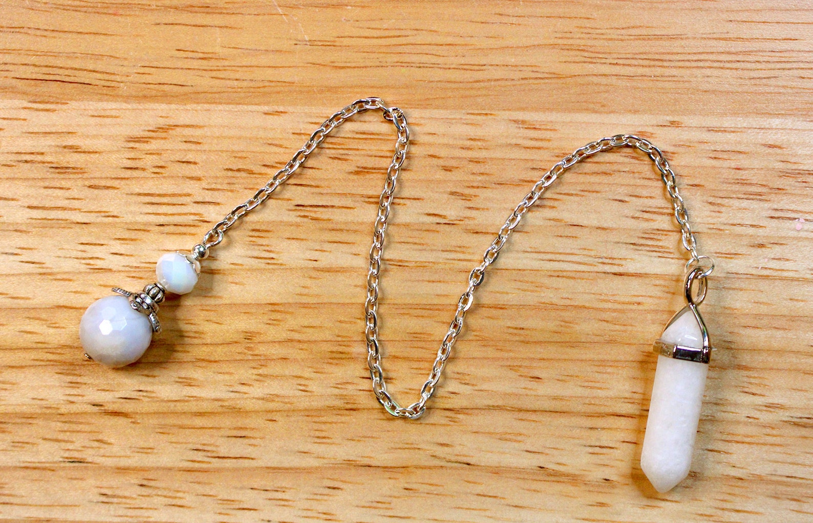 White Stone Pendulum With Gift Bag Magical Crafting - Etsy