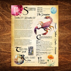 Scorpio Book of Shadows Page – Zodiac Printable (digital Download) - Etsy