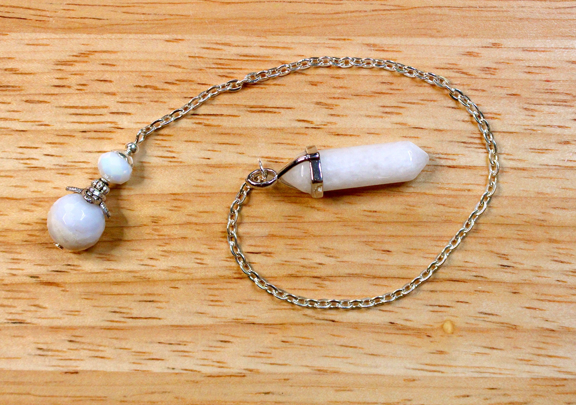 White Stone Pendulum With Gift Bag Magical Crafting | Etsy