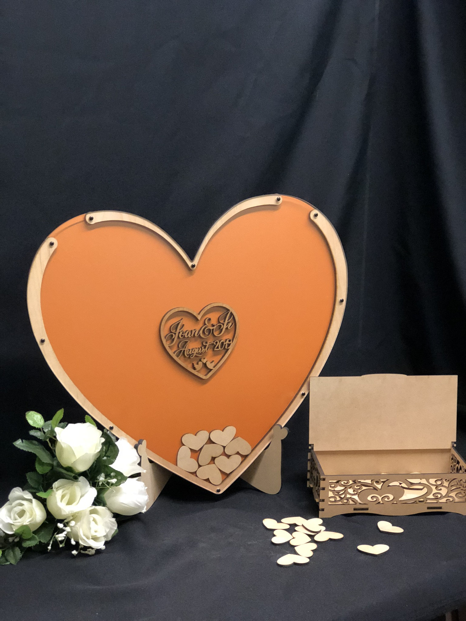 Custom Laser Cut Alternative Guest Book Rustic drop box frame | Etsy