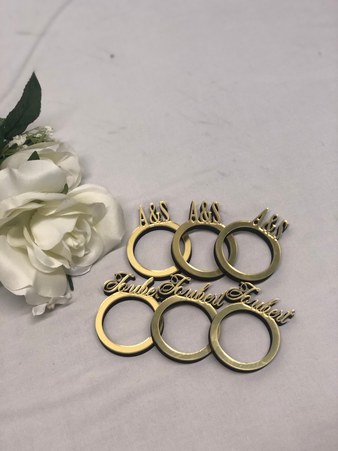 Custom Laser Cut Unique Personalized Napkin Rings, Wedding Napkin Rings ...