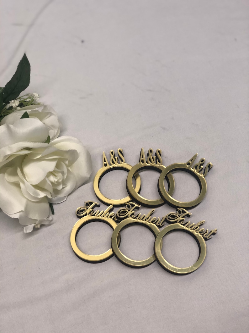 Custom Laser Cut Unique Personalized Napkin Rings, Wedding Napkin Rings ...