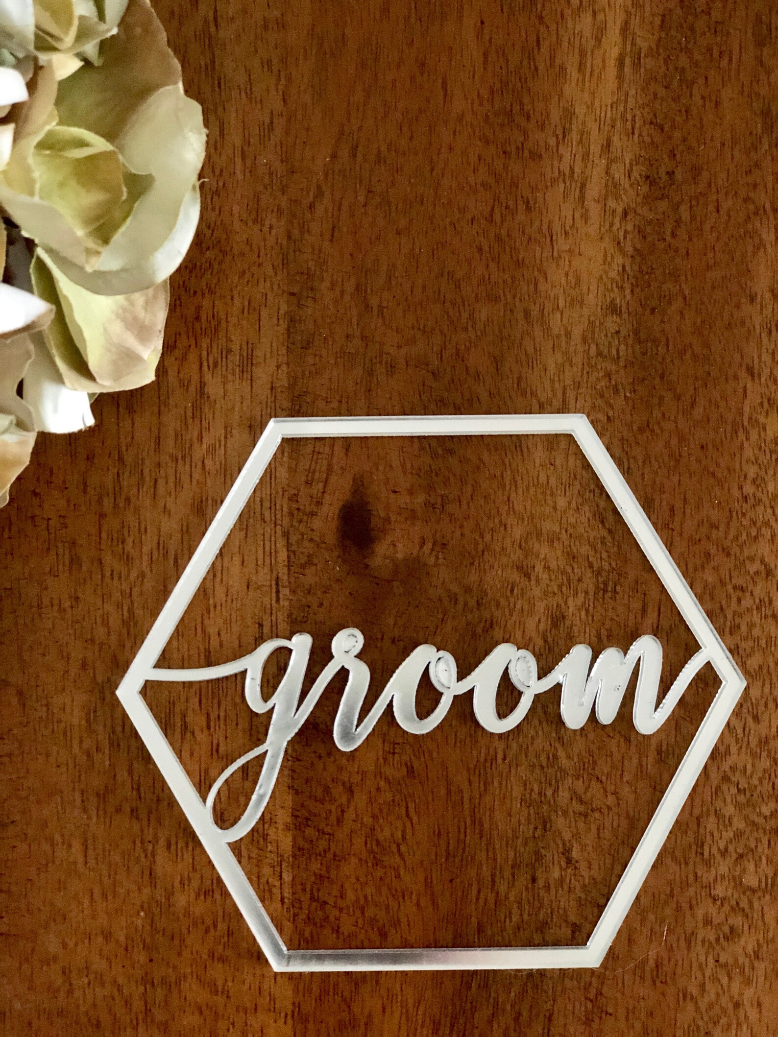 Custom Laser Cut Unique Geometric Shape Name Place Card | Etsy