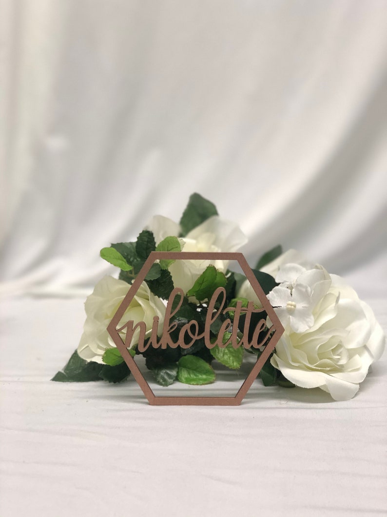 Custom Laser Cut Unique Geometric Shape Name Place Card - Etsy