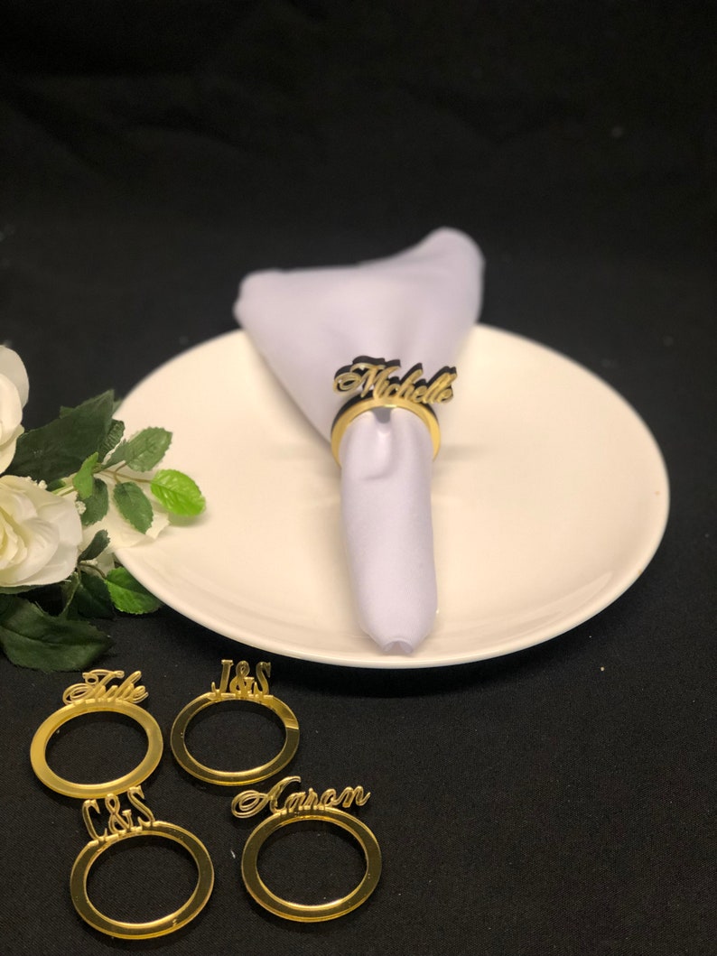 Custom Laser Cut Unique Personalized Napkin Rings, Wedding Napkin Rings ...