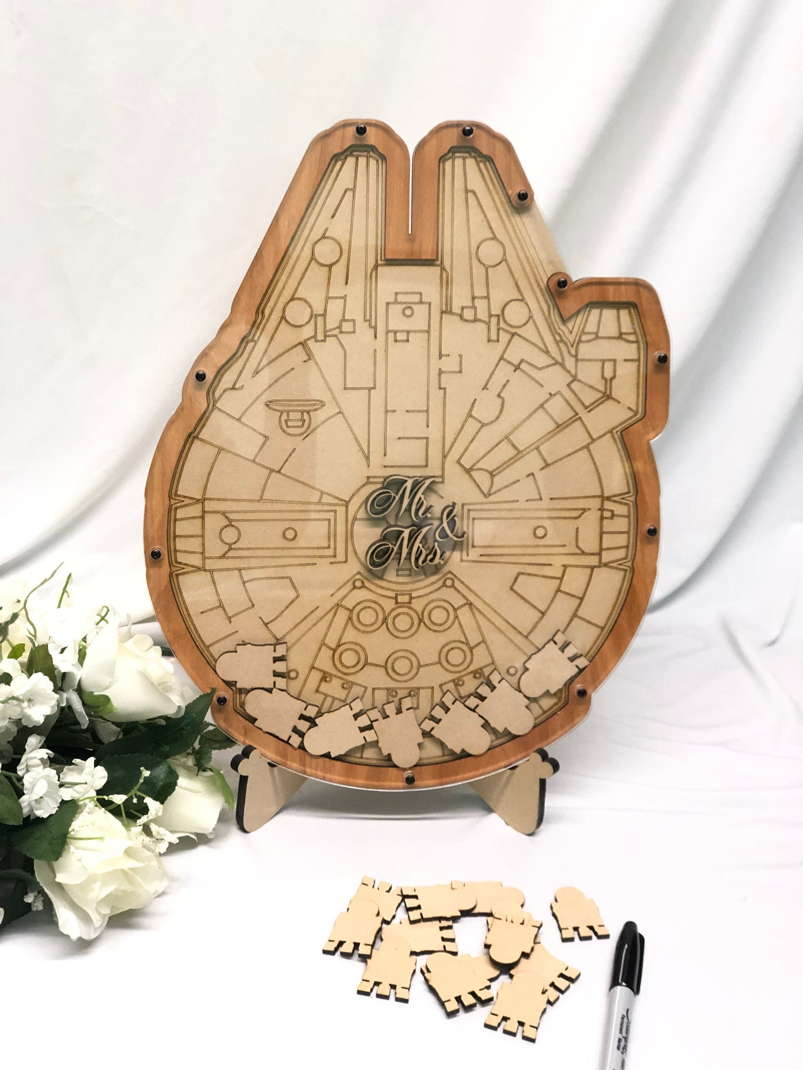 Custom Laser Cut Millennium Falcon Shape Alternative Guest - Etsy
