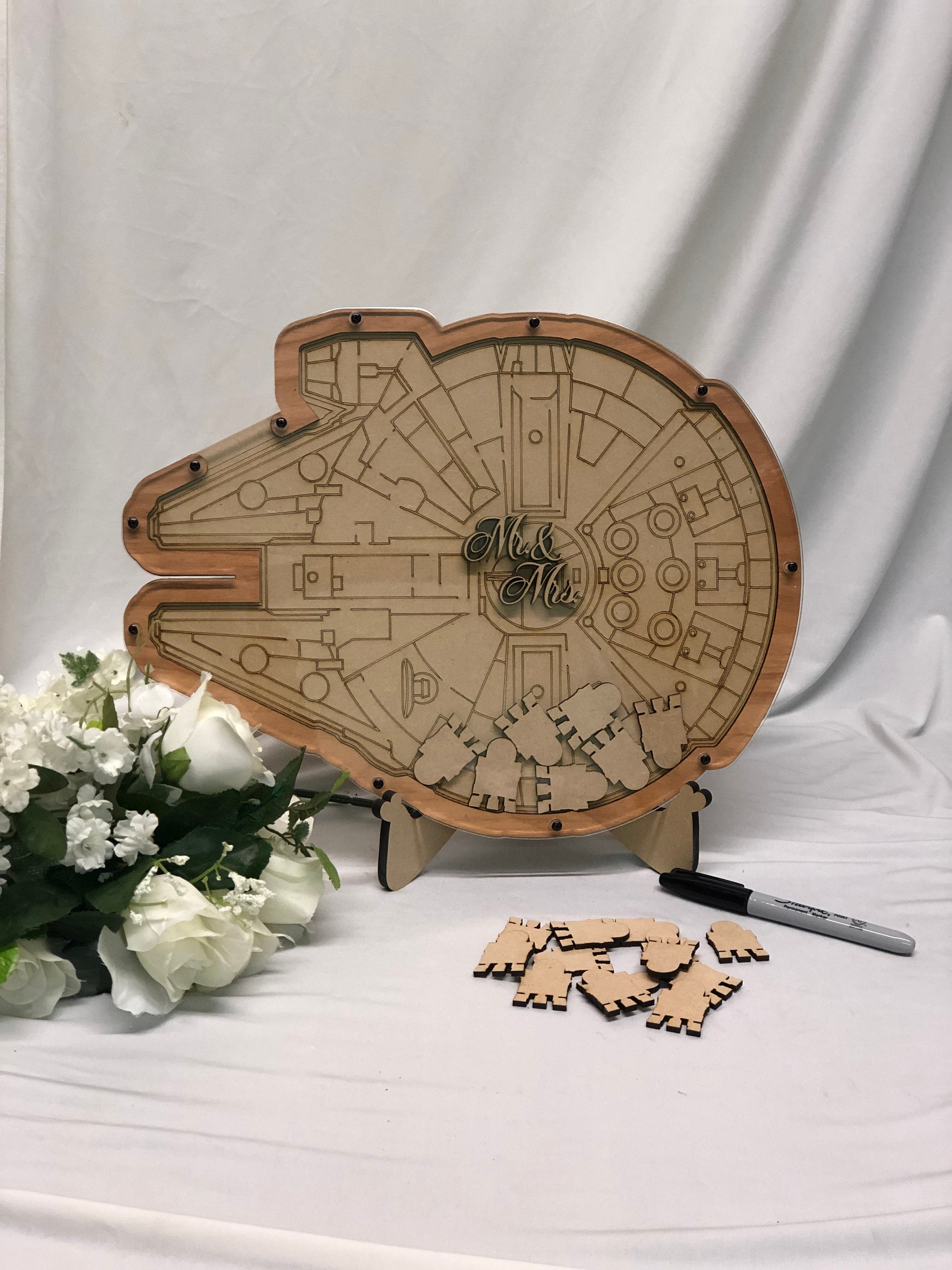 Custom Laser Cut Millennium Falcon Shape Alternative Guest - Etsy