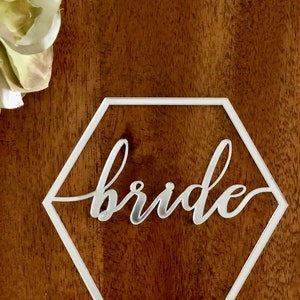 Custom Laser Cut Unique Geometric Shape Name Place Card Wedding ...