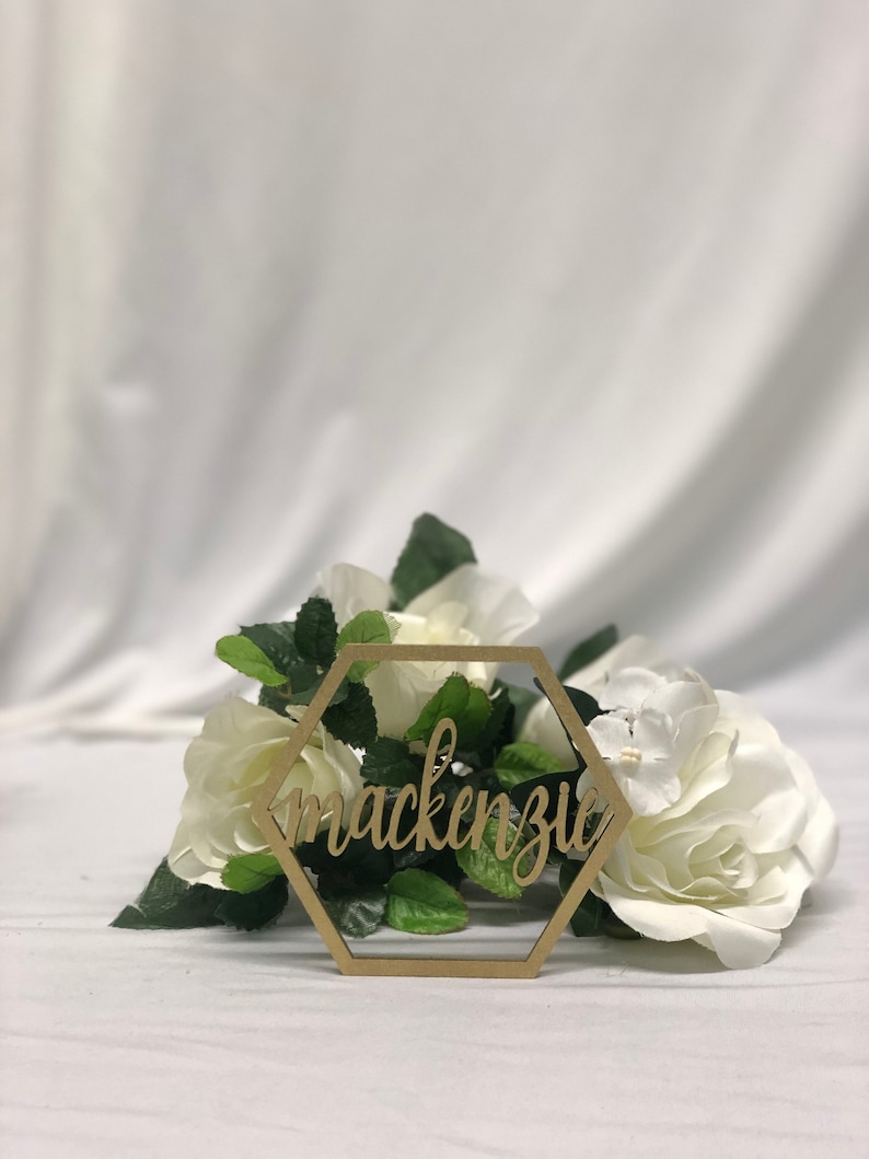 Custom Laser Cut Unique Geometric Shape Name Place Card - Etsy