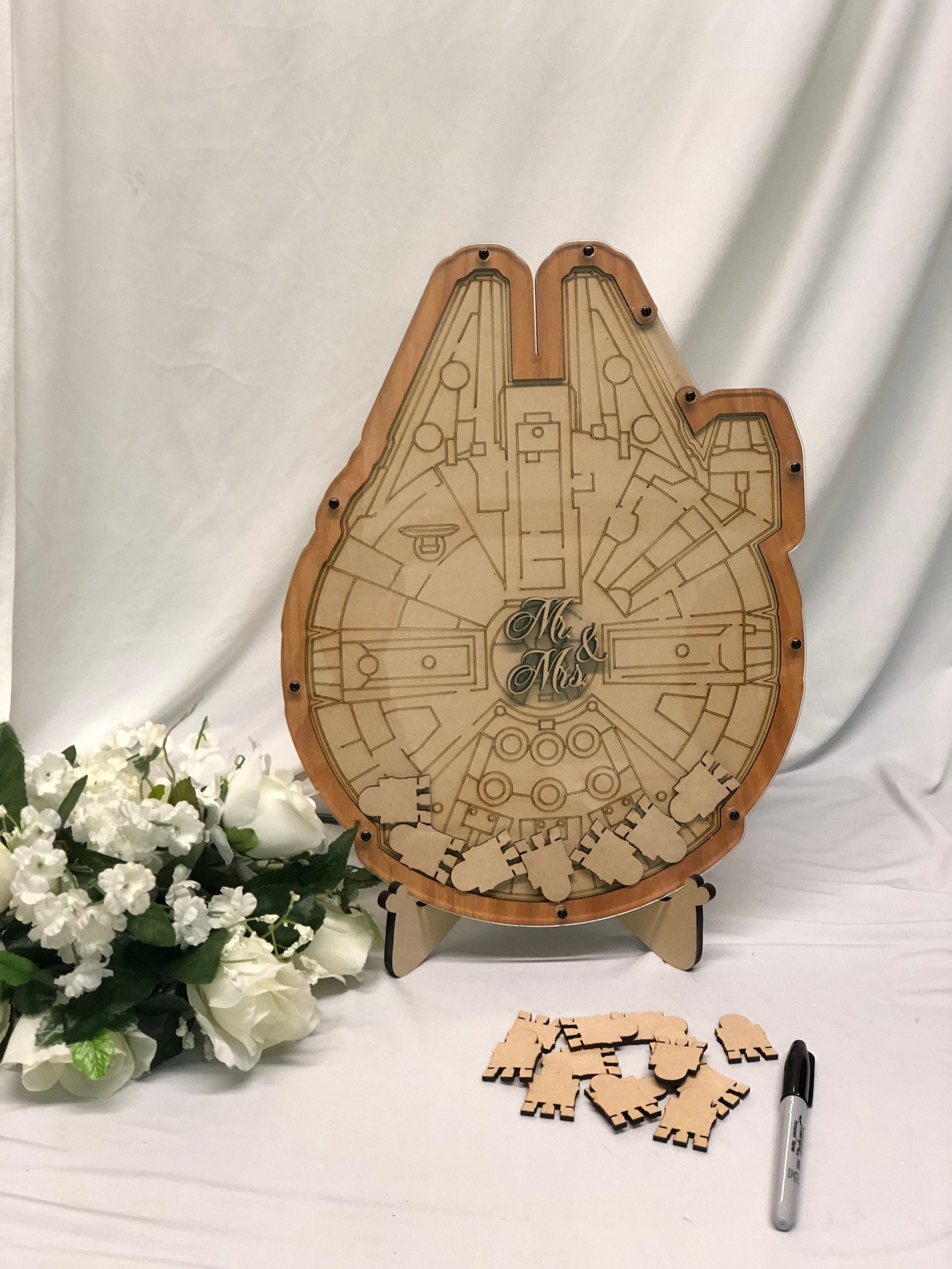 Custom Laser Cut Millennium Falcon Shape Alternative Guest - Etsy