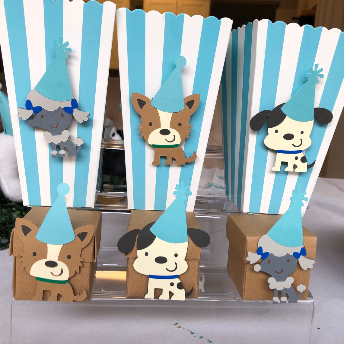 Puppy Themed Pop Corn Boxes Puppy Themed Birthday Dog Theme | Etsy
