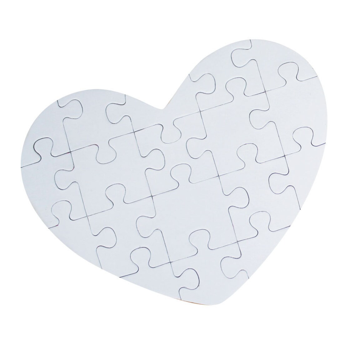 DIY Blank Heart Puzzle Crafts Class Pack Of 24 Etsy