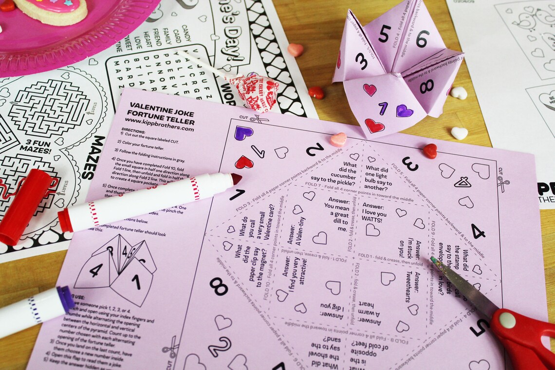 Valentines Day Fortune Teller With Jokes Downloadable | Etsy