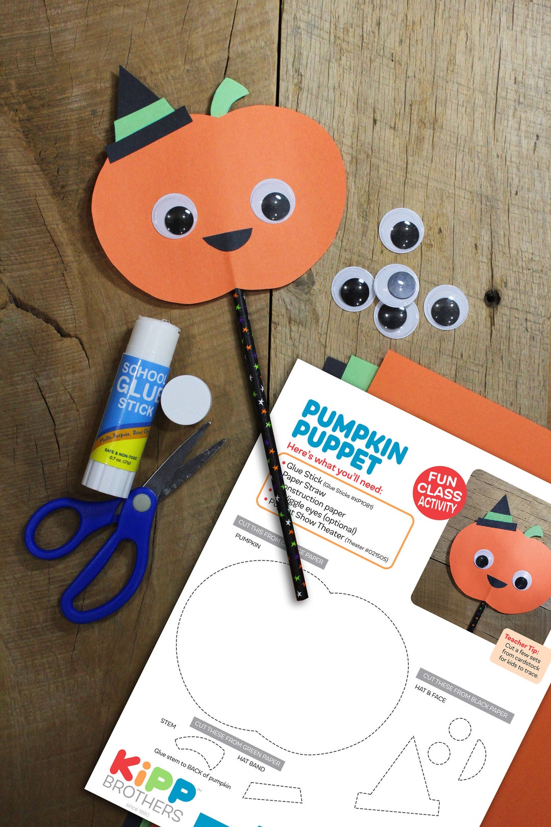 Pumpkin Puppet Craft Downloadable Template - Etsy