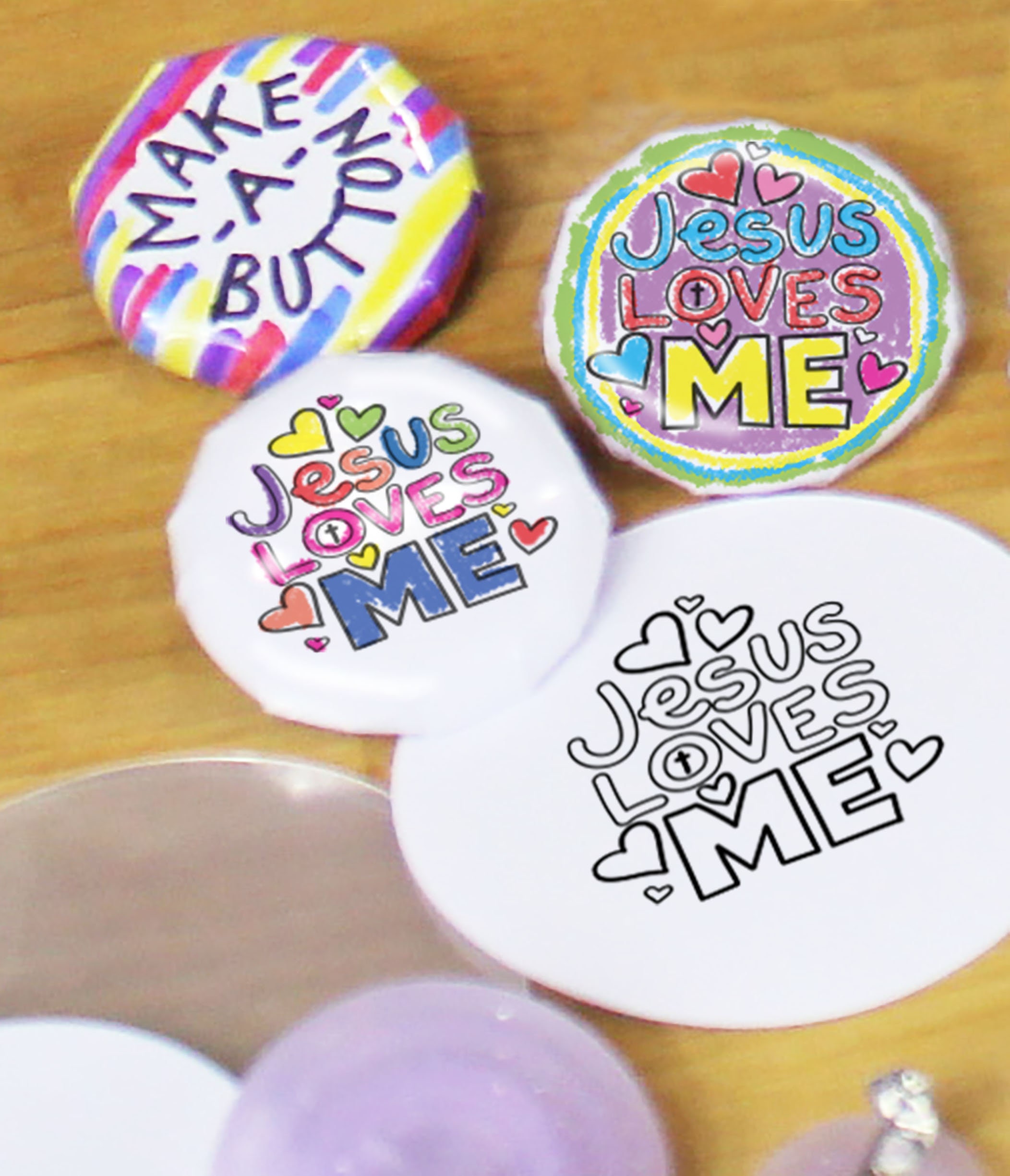 Jesus Loves Me DIY Button Maker Downloadable Template - Etsy