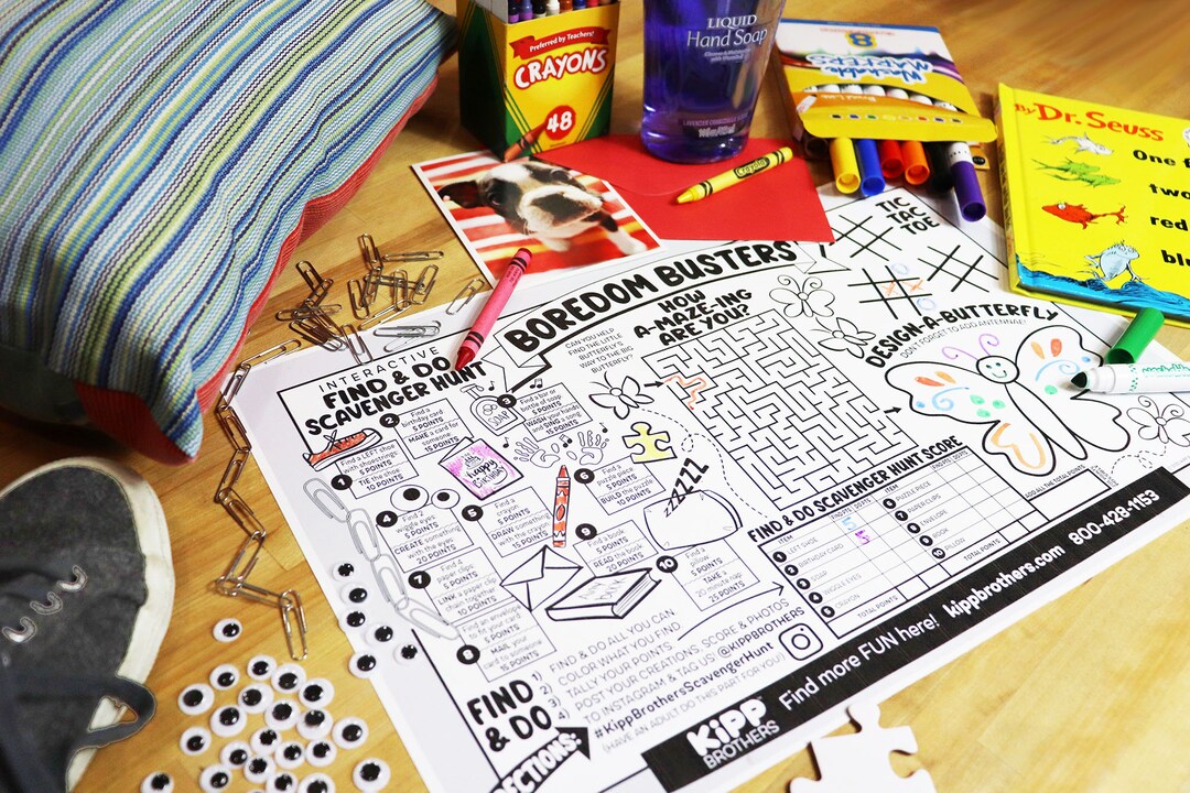 Boredom Buster Activity Placemat Downloadable Template - Etsy