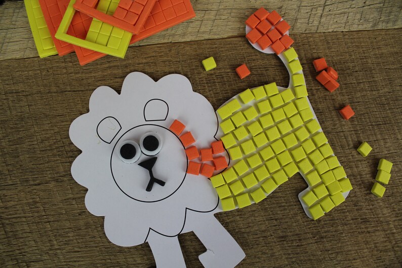 Foam Mosaic Animal Craft Kits Pack of 12 - Etsy