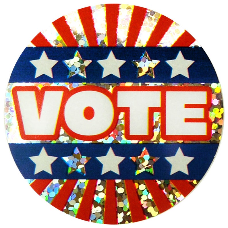 Assorted Patriotic Election Vote Sparkle Sticker Sheet Pack 102 ...