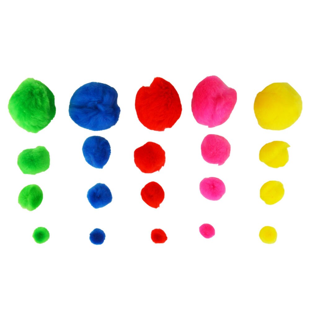 Colorful Fuzzy Craft Pom Poms, Assorted Colors and Sizes, Pack of 300 ...