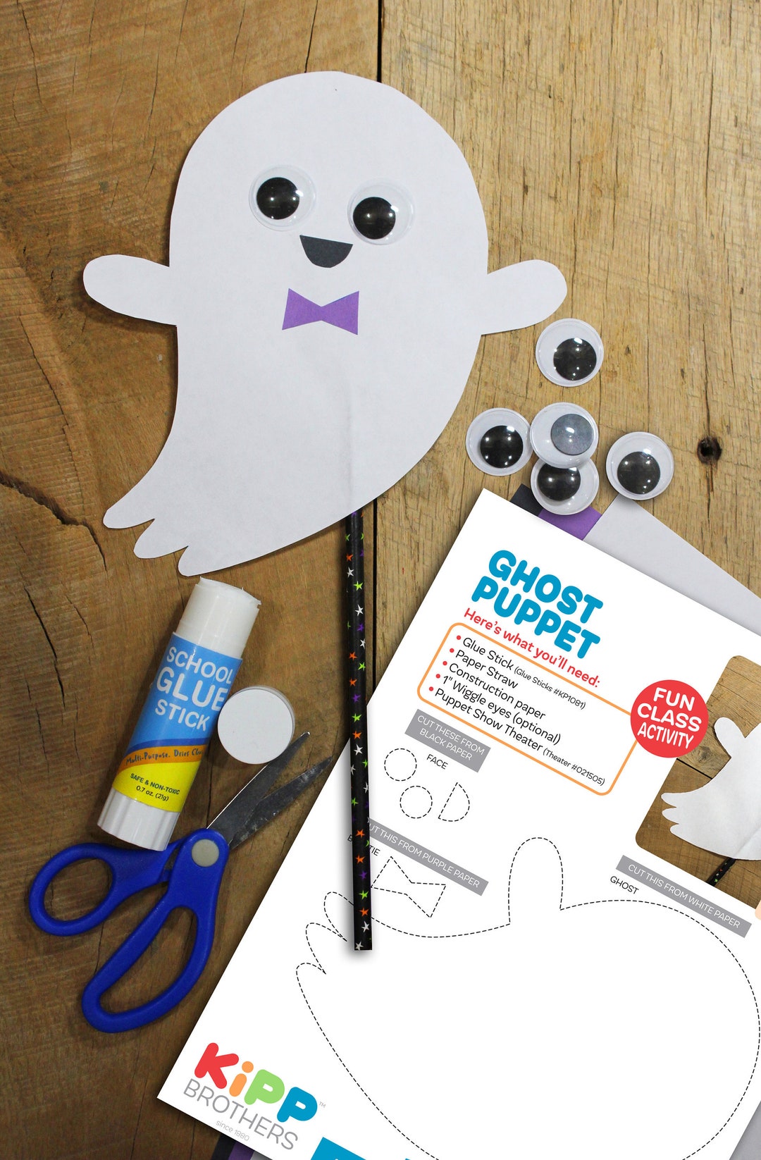 Ghost Puppet Craft Downloadable Template - Etsy