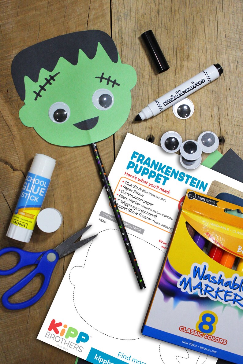 Frankenstein Puppet Craft Downloadable Template | Etsy