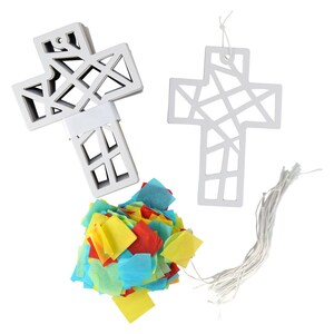 DIY Suncatcher Cross Craft With Tissue Paper and String Pack of 24 - Etsy