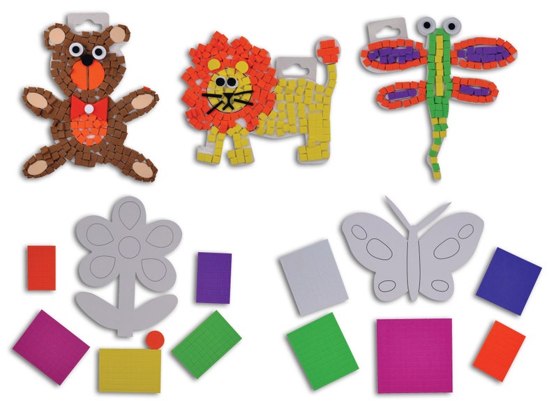 Foam Mosaic Animal Craft Kits Pack of 12 - Etsy