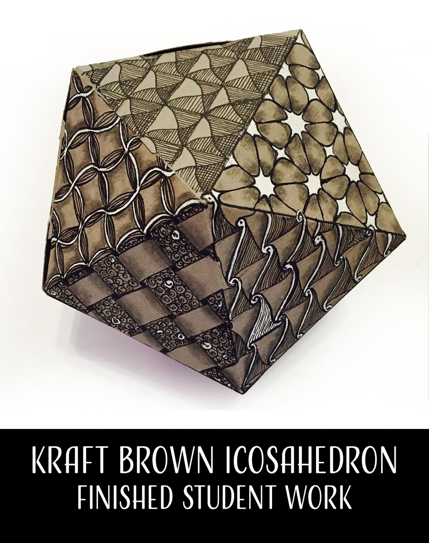 Die Cut Icosahedron Polyhedron Forms Perforated With Interlocking Tabs ...