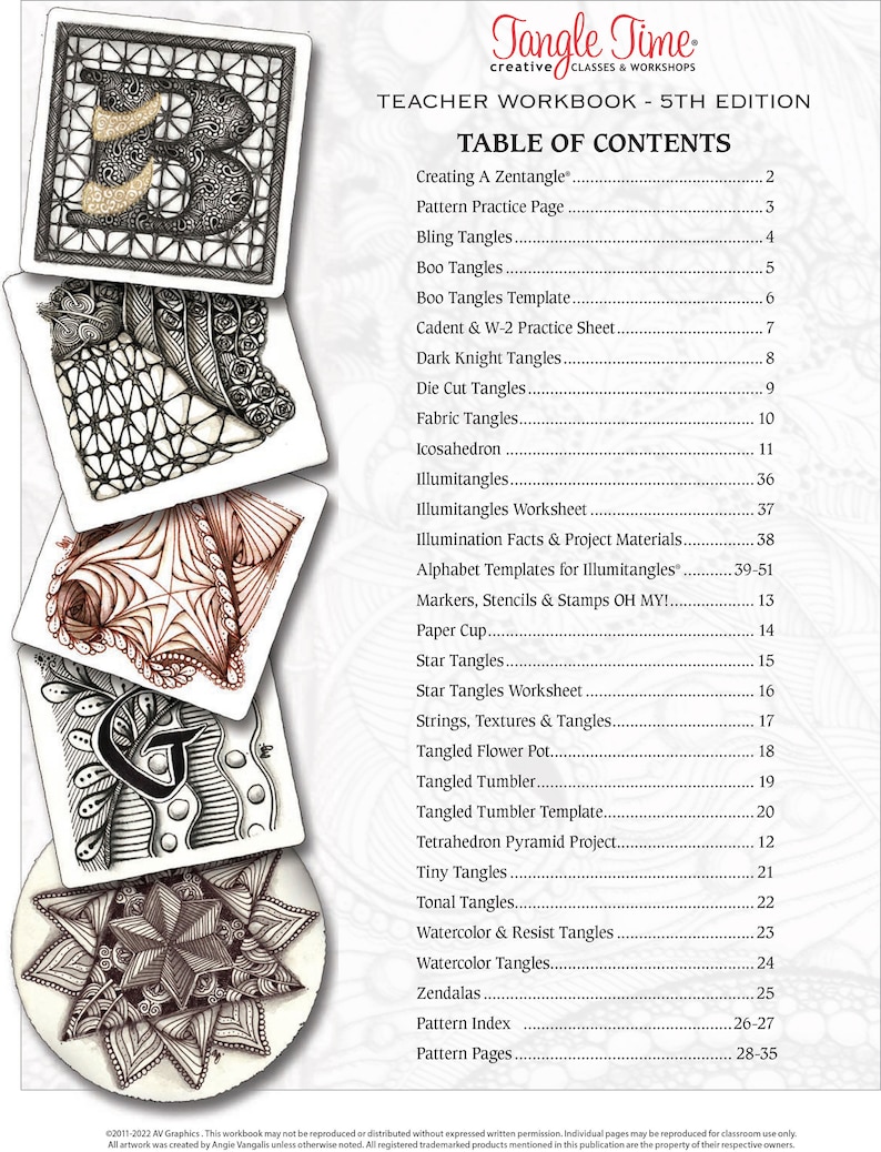 Tangle Patterning & Drawing Workbook, Learn How to Tangle With 24 ...