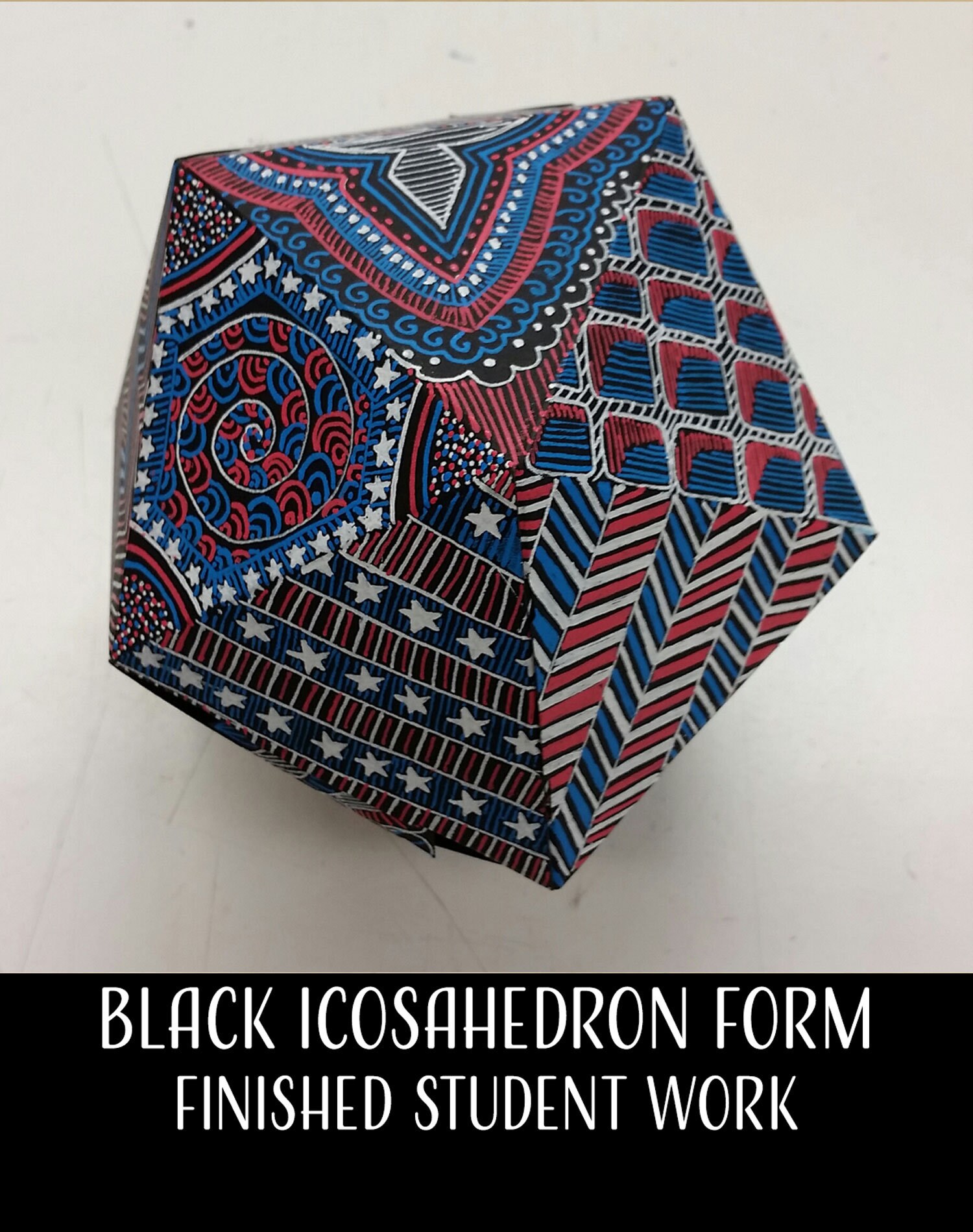 Die Cut Icosahedron Polyhedron Forms Perforated With Interlocking Tabs ...