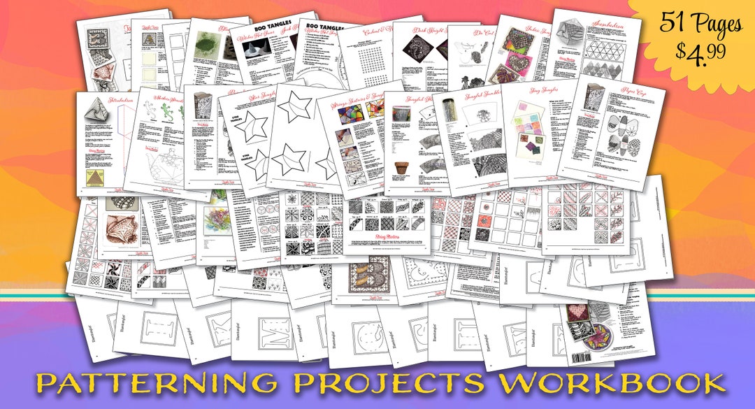 Tangle Patterning & Drawing Workbook, Learn How to Tangle With 24 ...