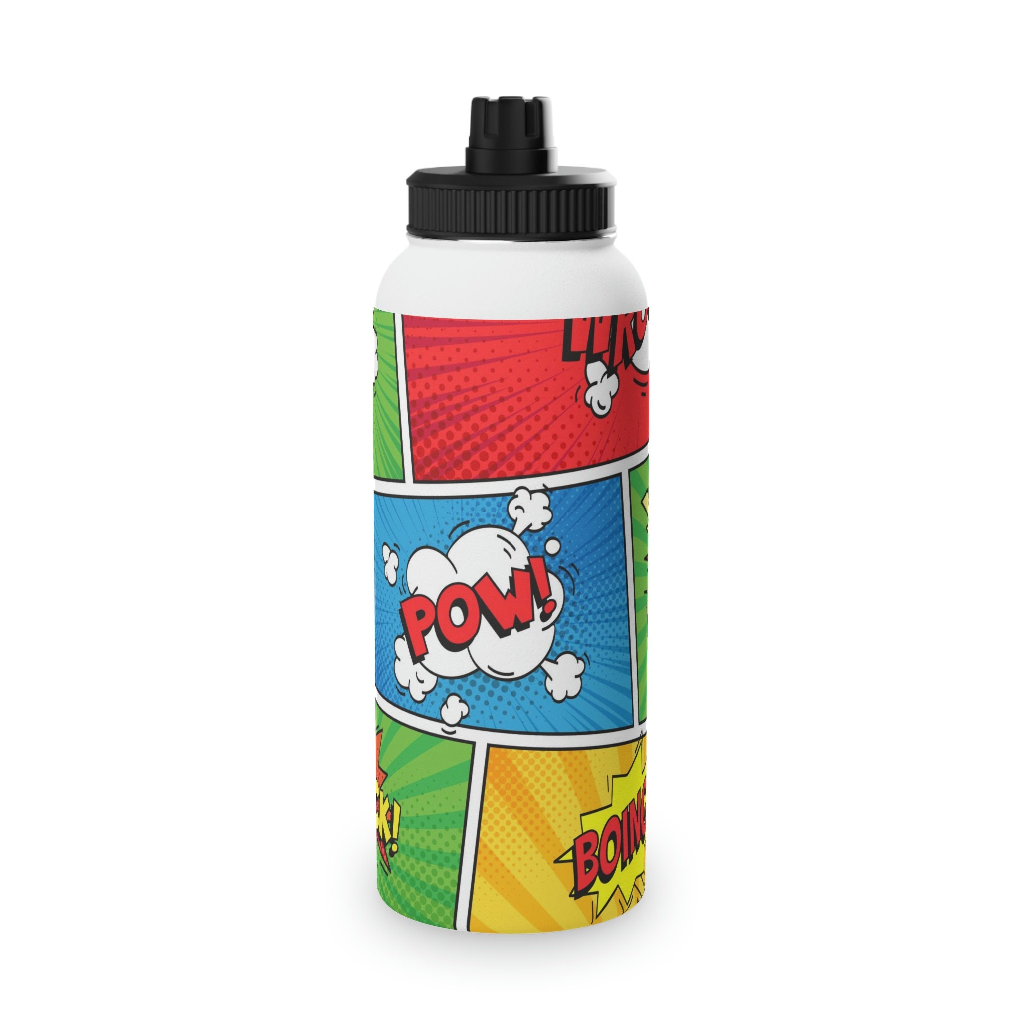Comic Book Stainless Steel Water Bottles Sports Lid sold by Hand-To ...