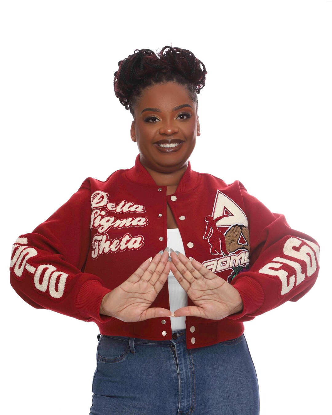 Crimson Graffiti Delta Sigma Theta Wool Crop Jacket RESTOCKS January ...