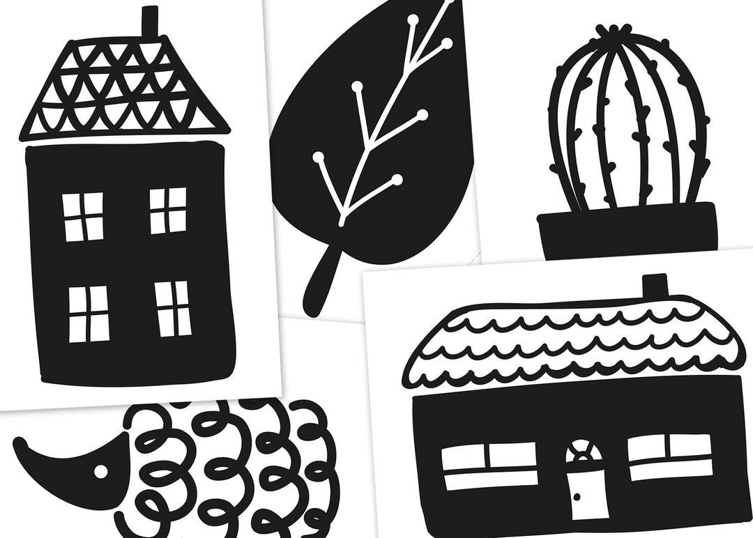 High Contrast Baby Cards, Printable Baby Art Cards, Visual Stimulation ...