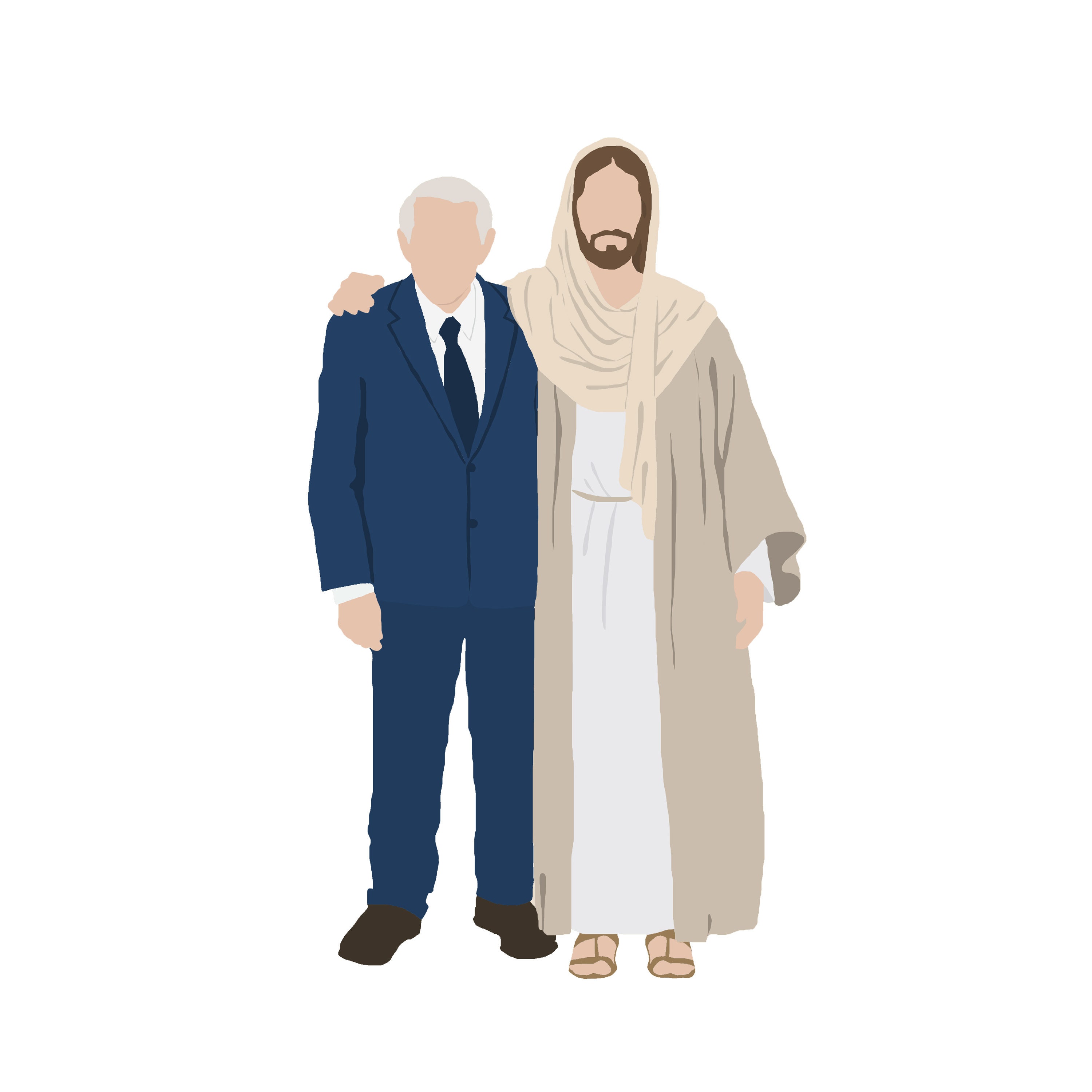 Faceless Portrait with Jesus | Etsy