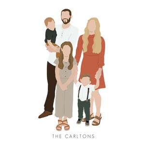 Faceless Family Drawing - Etsy