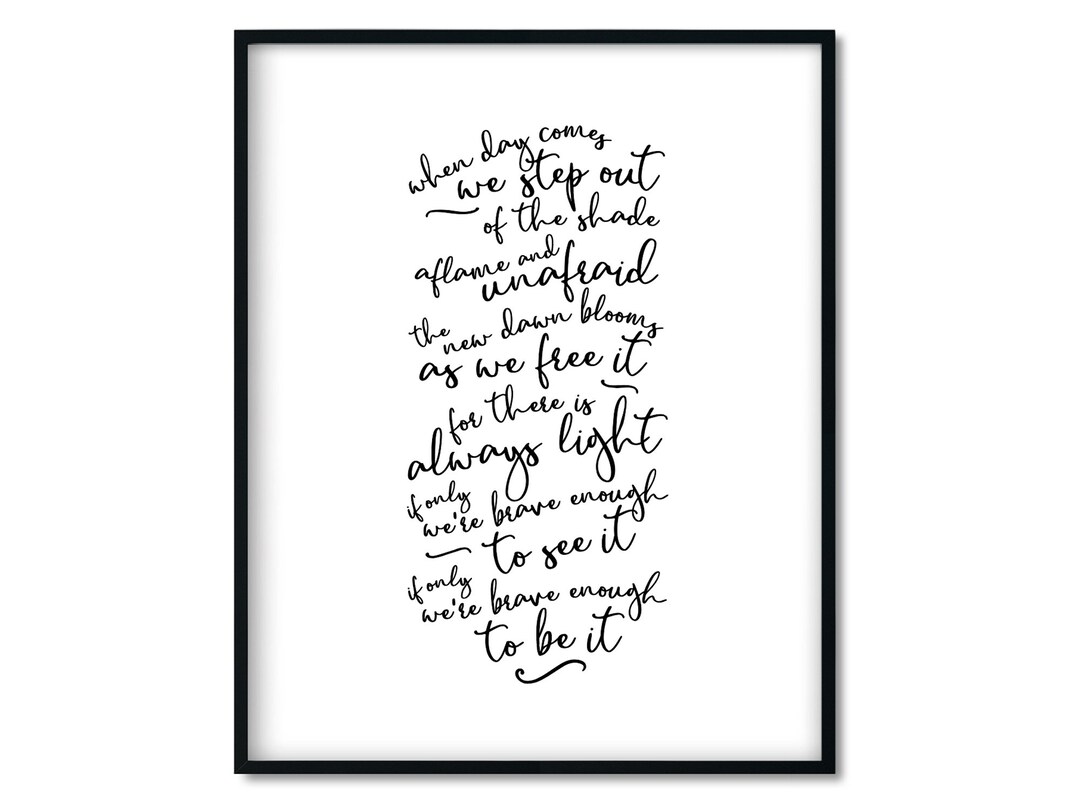 The Hill We Climb - Amanda Gorman, Inaugural Poem, Digital Download - Etsy