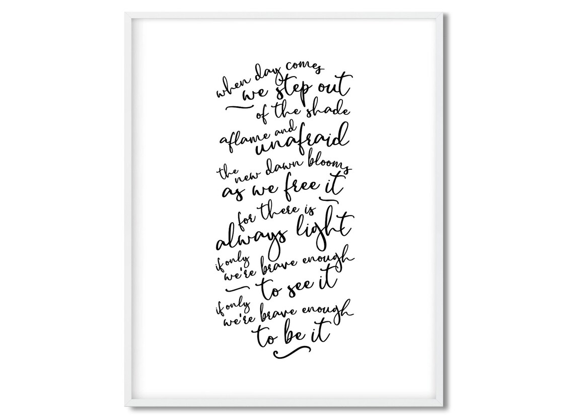 The Hill We Climb - Amanda Gorman, Inaugural Poem, Digital Download - Etsy