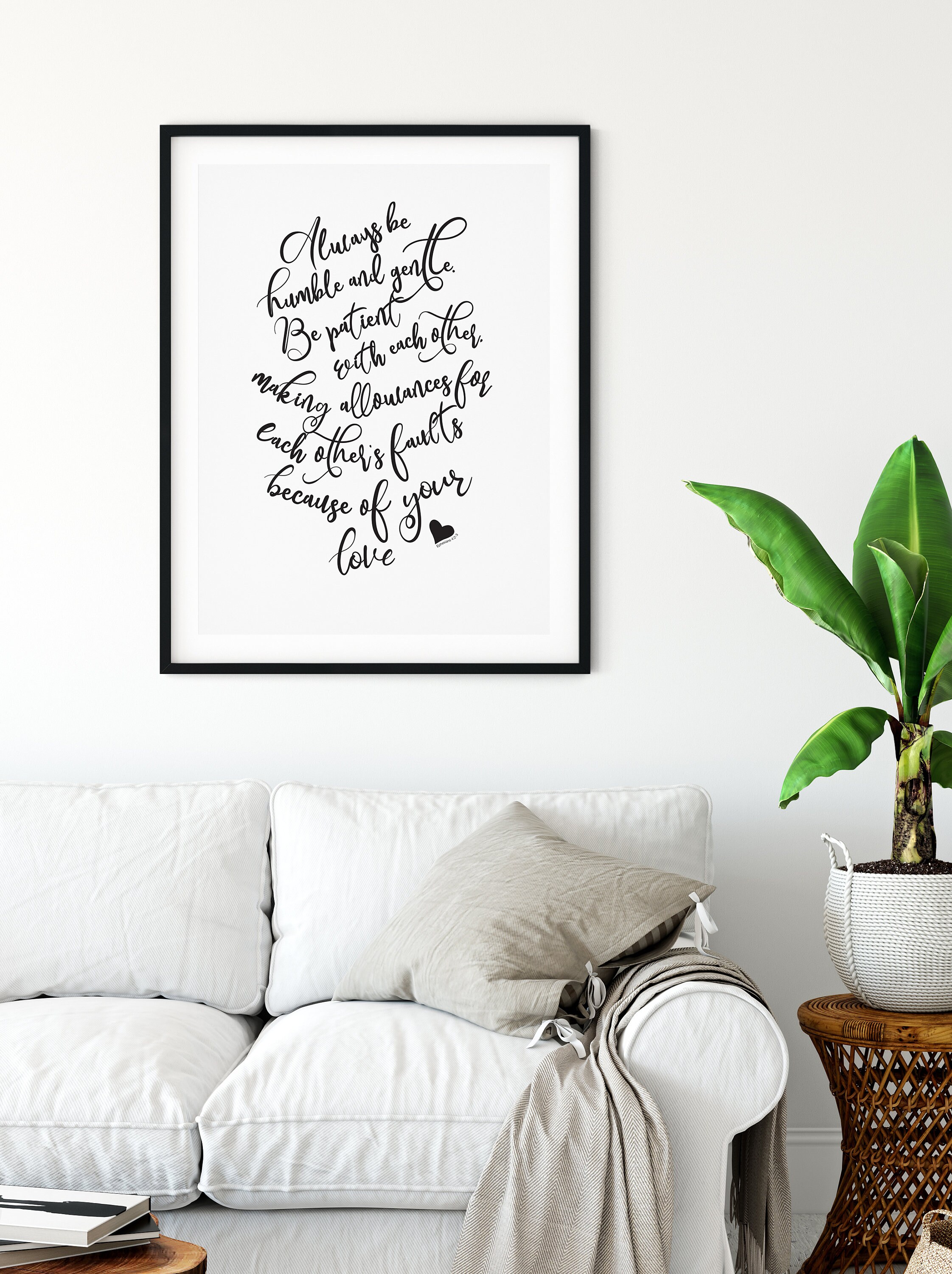 Always Be Humble and Gentle..., Bible Quote, Digital Download, Instant ...