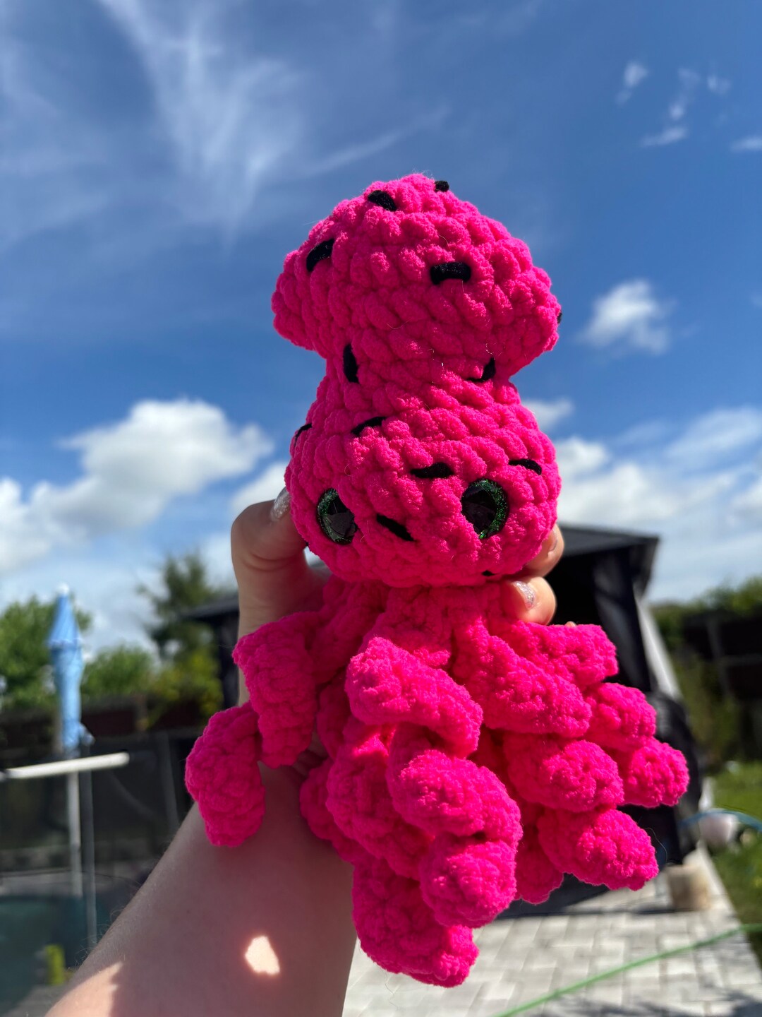 Squid Watermelon Theme Plushie Handmade Crocheted Gift - Etsy