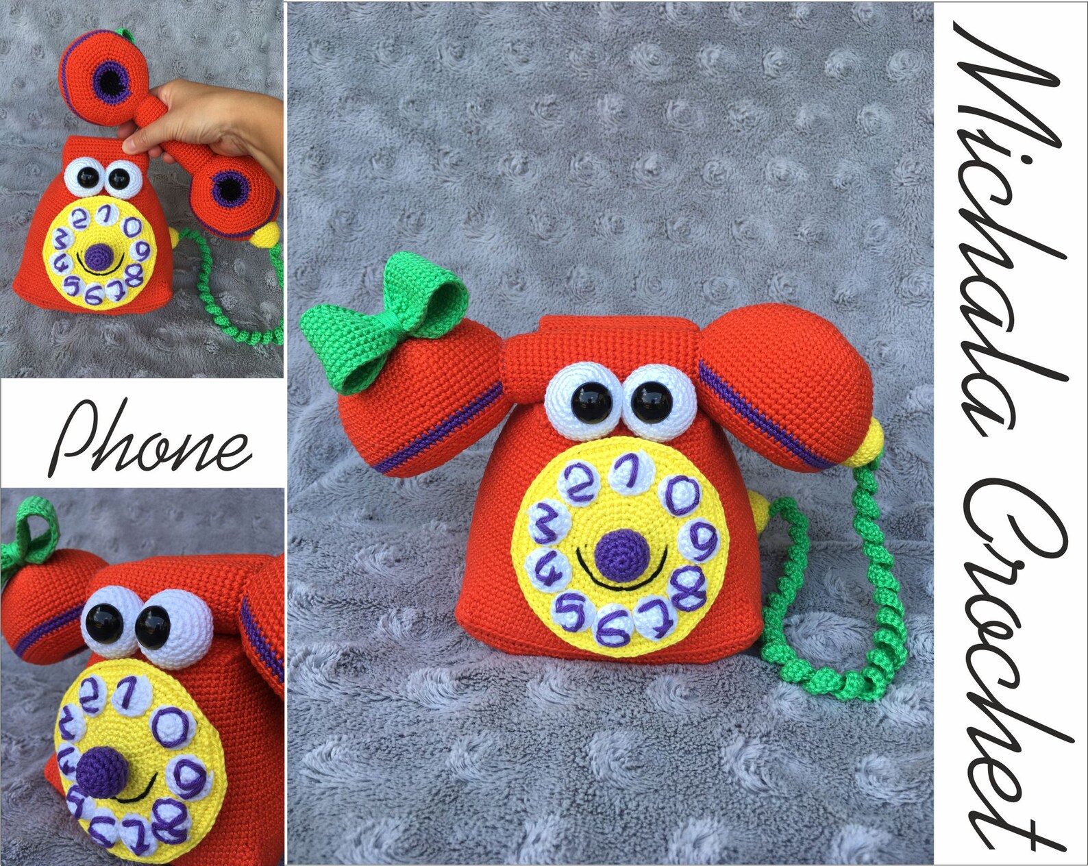 PATTERN Crochet Telephone/amigurumi Telephone/pdf Tutorial | Etsy