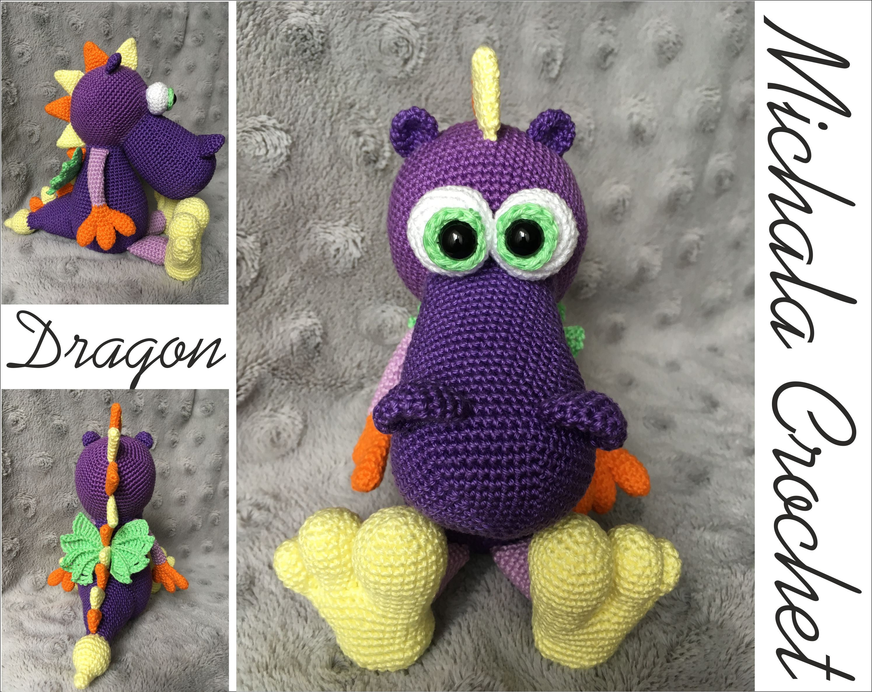 PATTERN Crochet Dragon, Amigurumi Dragon, Pdf Tutorial Dragon - Etsy