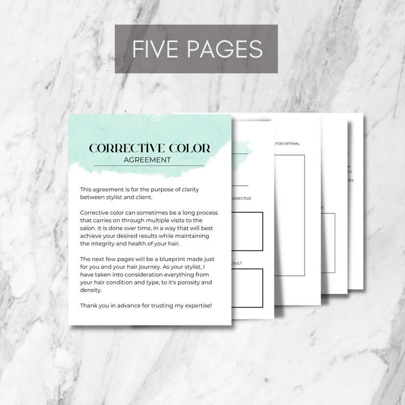 Hairstylist Corrective Color Agreement - Etsy