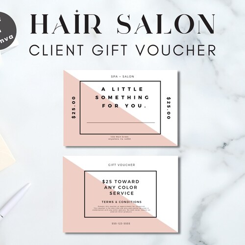 Salon Voucher Cards Hair Business Card - Etsy