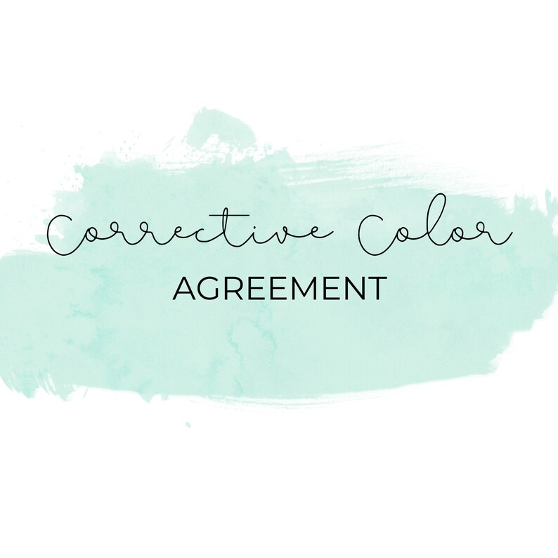 Hairstylist Corrective Color Agreement | Etsy