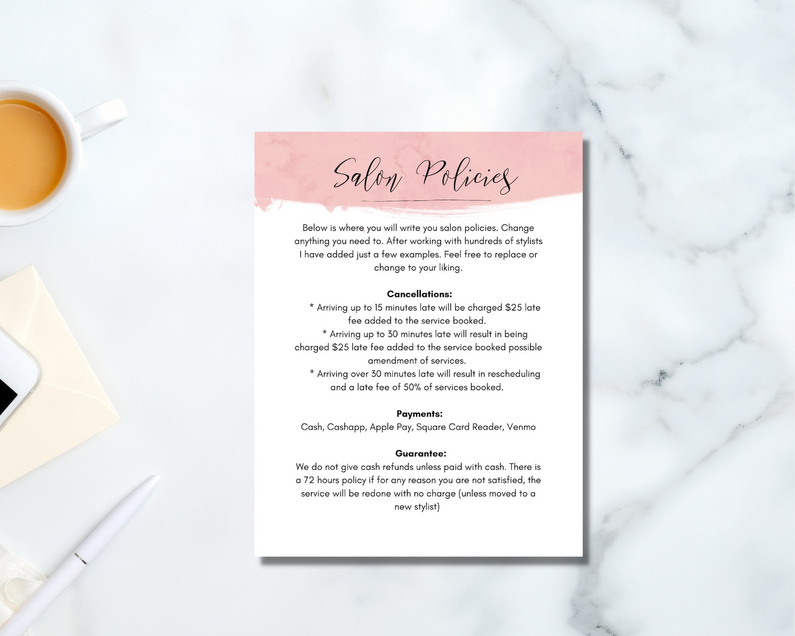 Salon Welcome Packet - Etsy