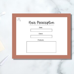 Salon Client Prescription Card - Etsy