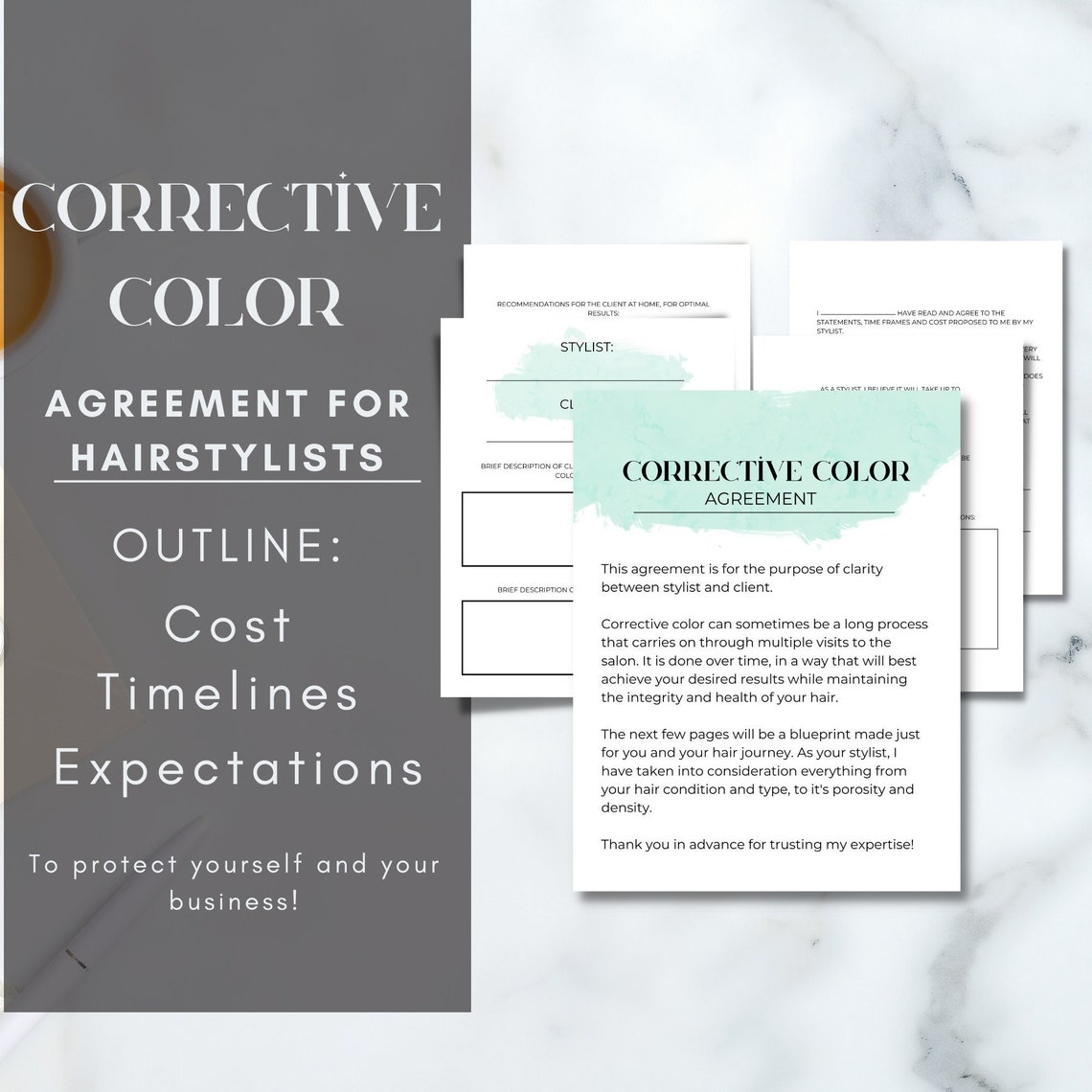 Hairstylist Corrective Color Agreement - Etsy