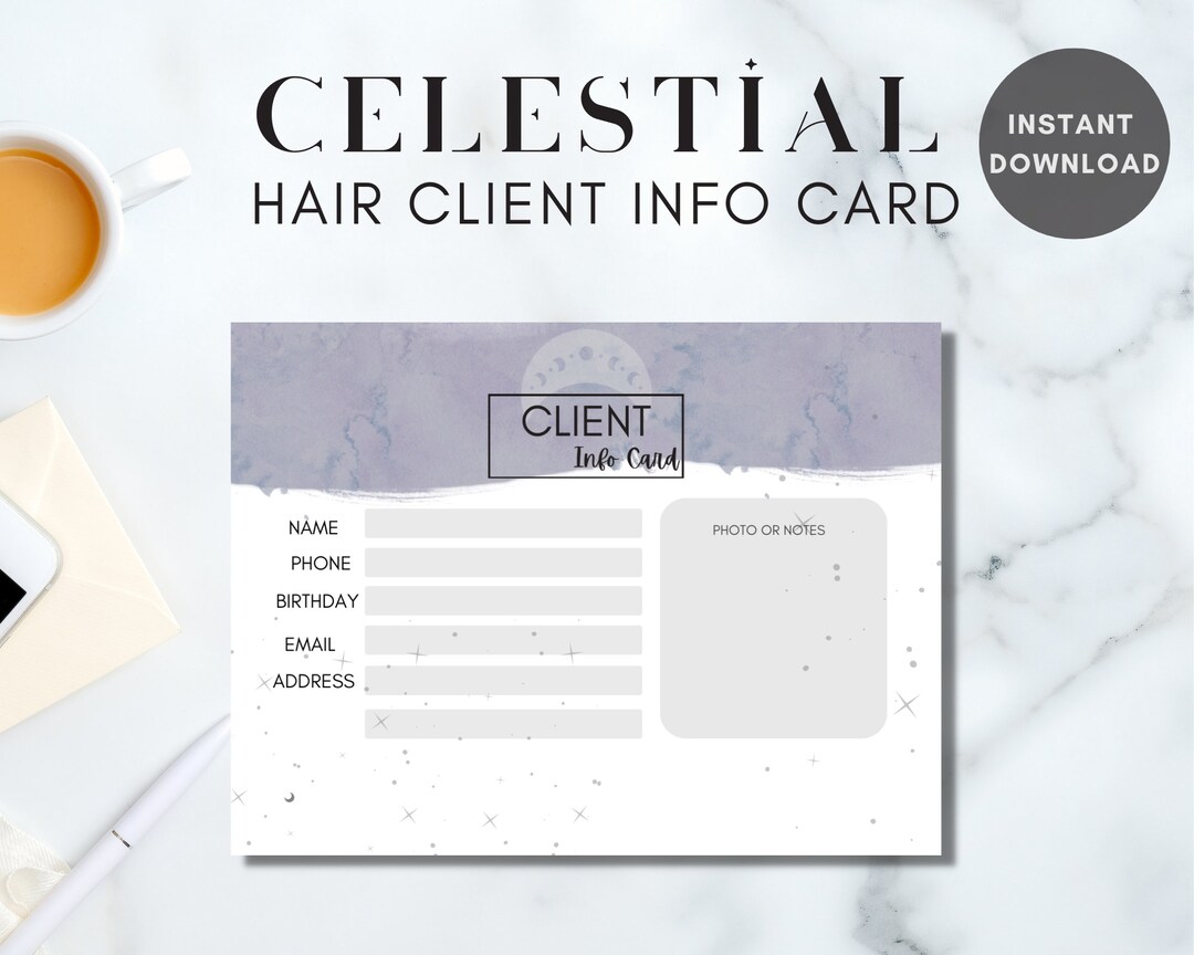 Hairstylist Client Info Card, Salon, Stylist, Beauty Salon, Hair Salon ...